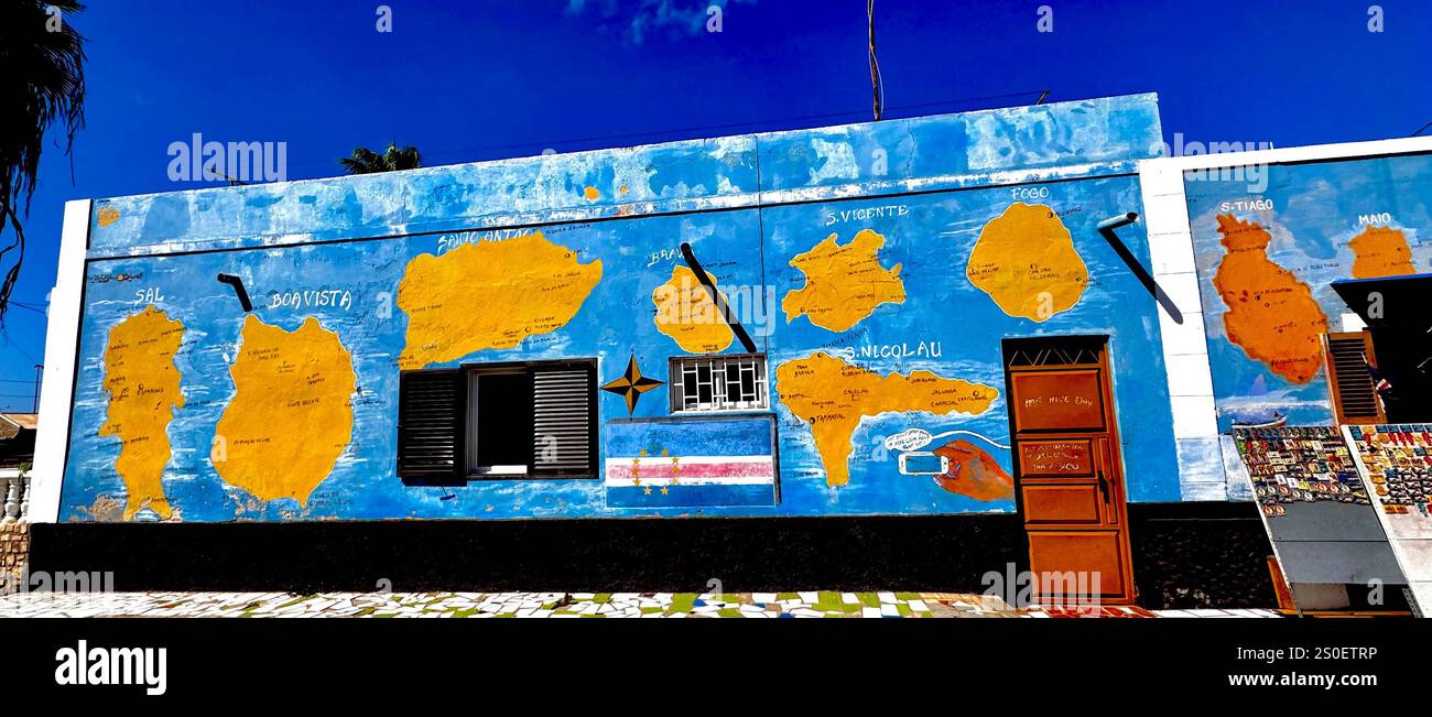 Beautiful building with all the islands of Cape Verde Stock Photo - Alamy