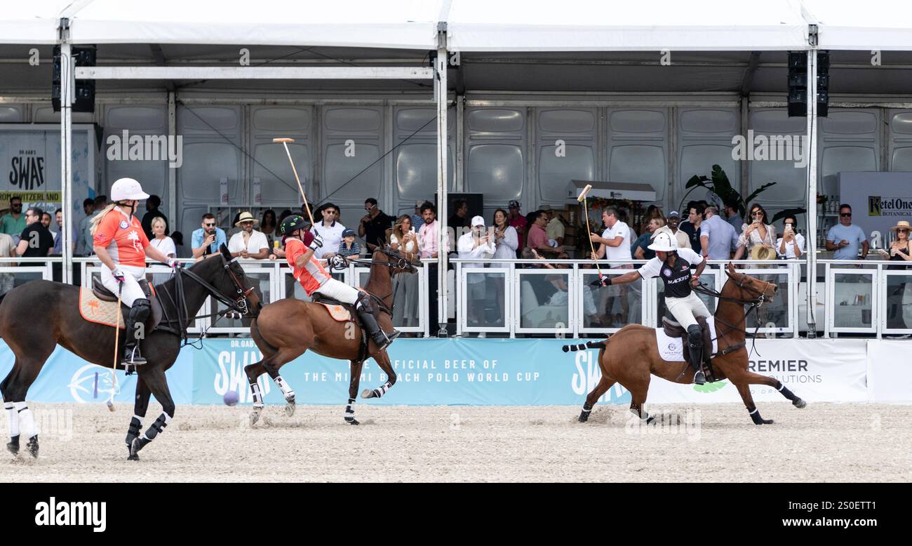 Miami Beach , USA-November 17. 2024: Polo players play at the World ...