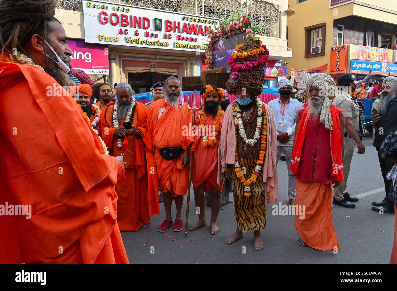 Haridwar, Uttarakhand, India - 13th April 2021 : Hindu sadhu wearing ...