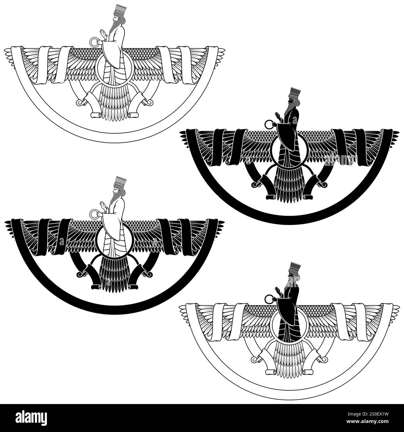 Vector design of Faravahar symbol, symbol of Zoroastrian religion ...