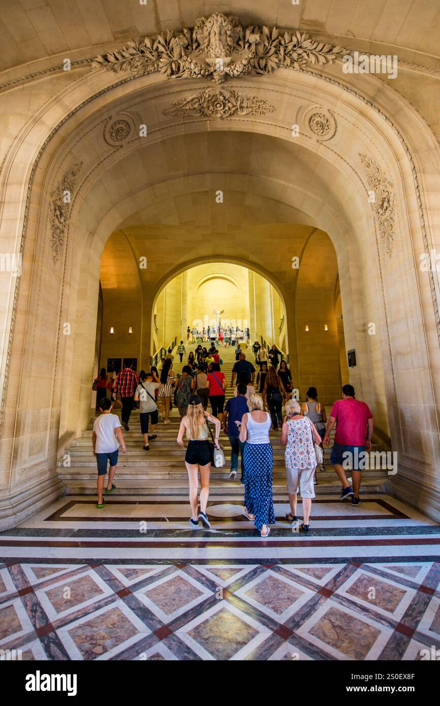 The monumental Escalier Daru staircase at The Louvre, Paris, France ...
