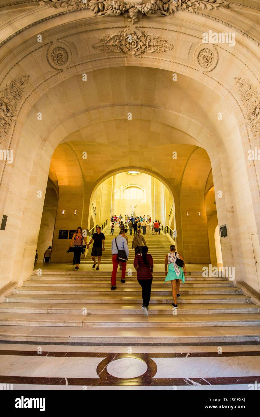 The monumental Escalier Daru staircase at The Louvre, Paris, France ...