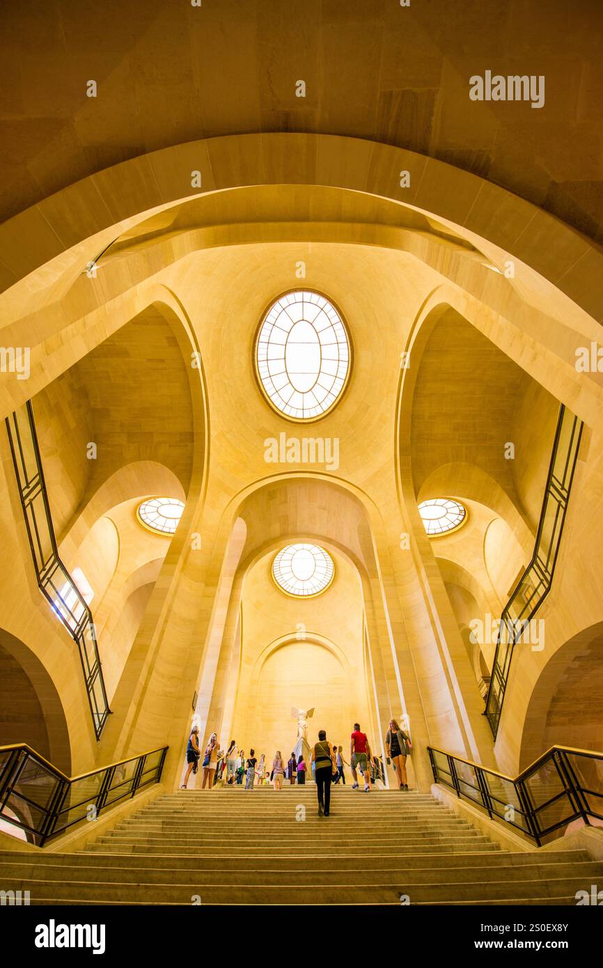 The monumental Escalier Daru staircase at The Louvre, Paris, France ...