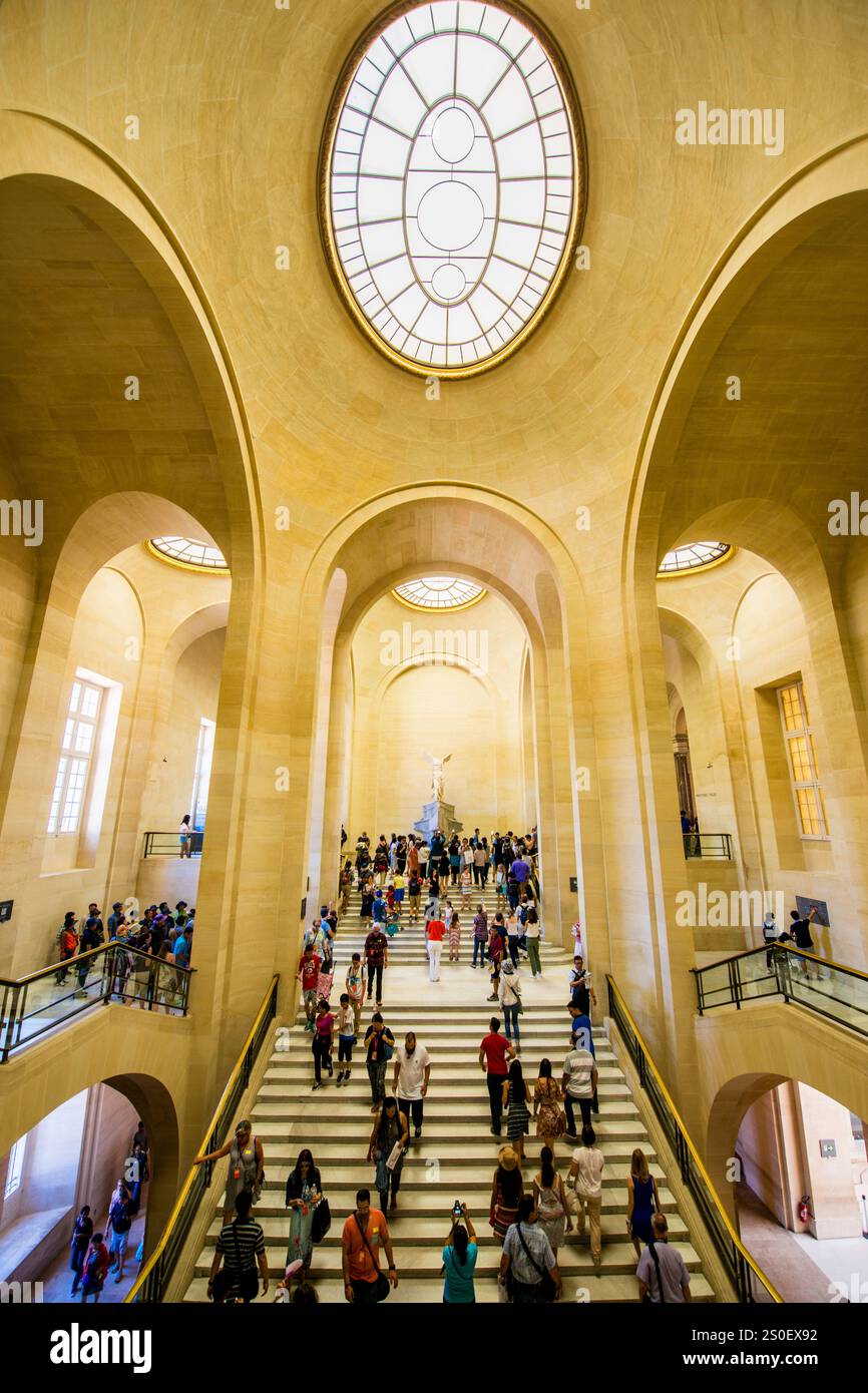 The monumental Escalier Daru staircase at The Louvre, Paris, France ...