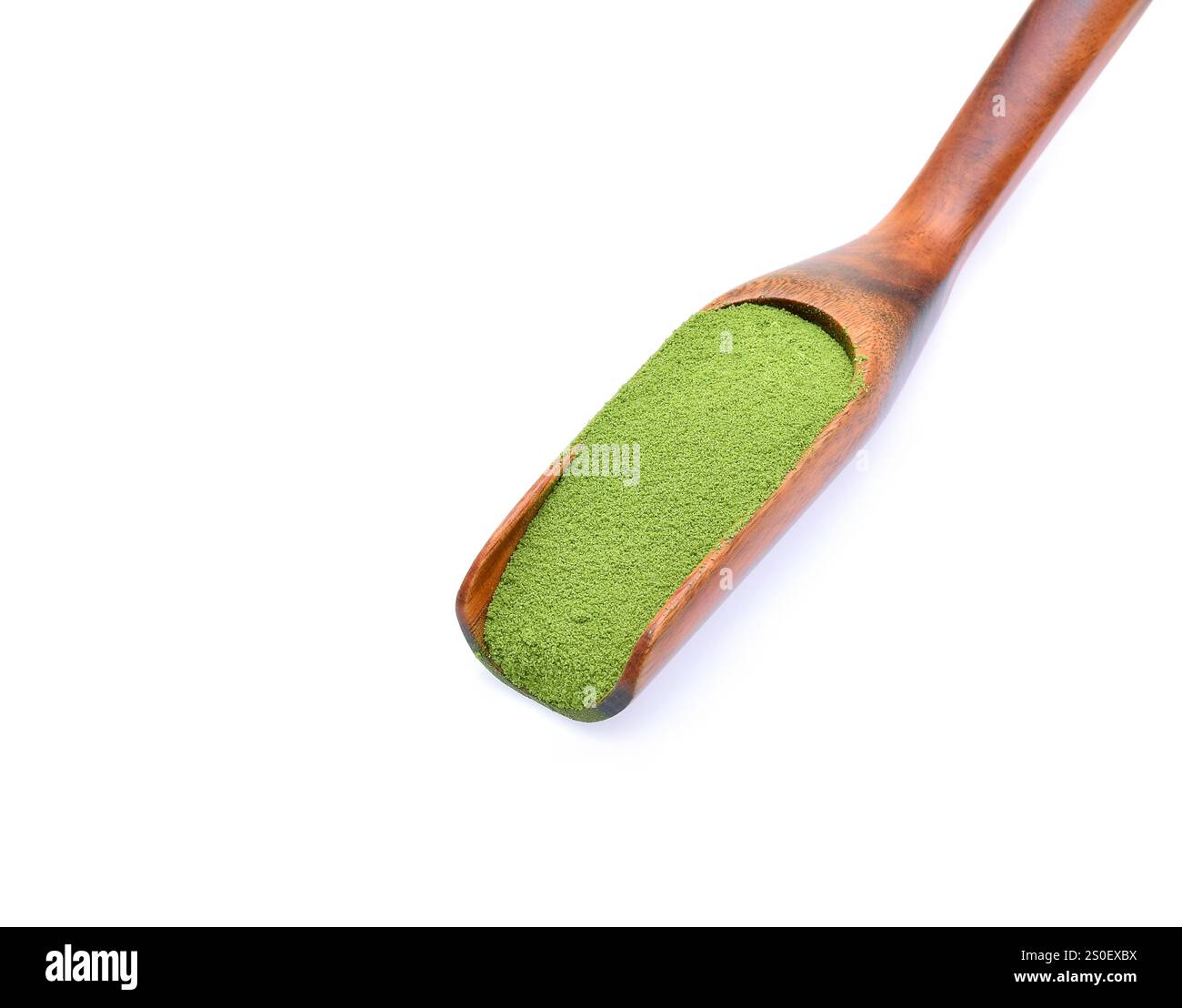 Closeup powdered green tea isolated on white background Stock Photo - Alamy