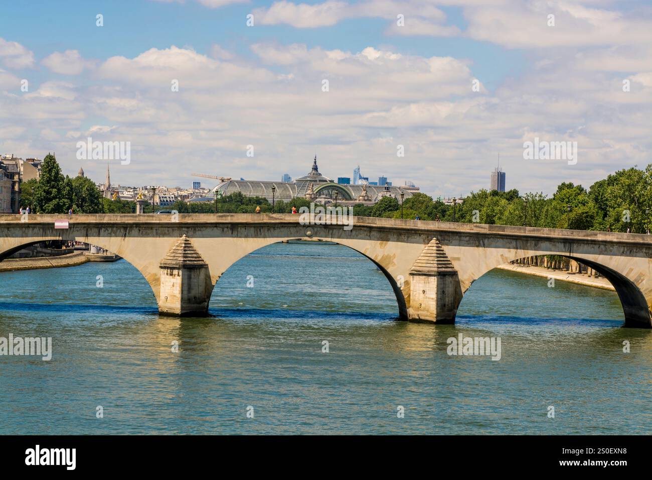 Pont Royal Bridge over the Seine near rue du Bac and the Louvre museum ...