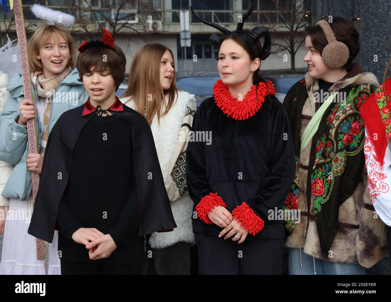 Non Exclusive: KYIV, UKRAINE - DECEMBER 26, 2024 - Pupils from the ...