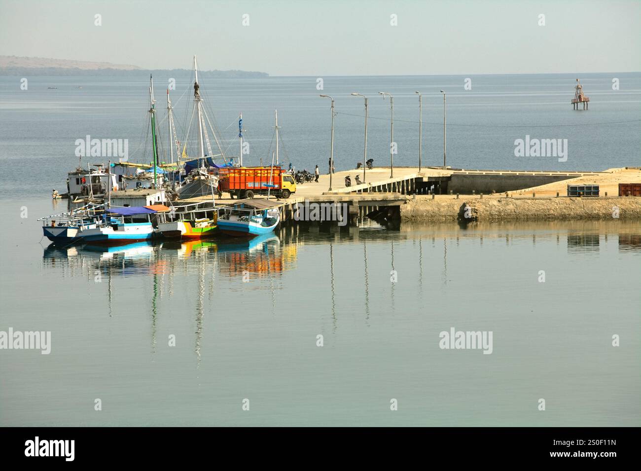 View of the old harbour of Waingapu which facing Sawu Sea in Waingapu ...