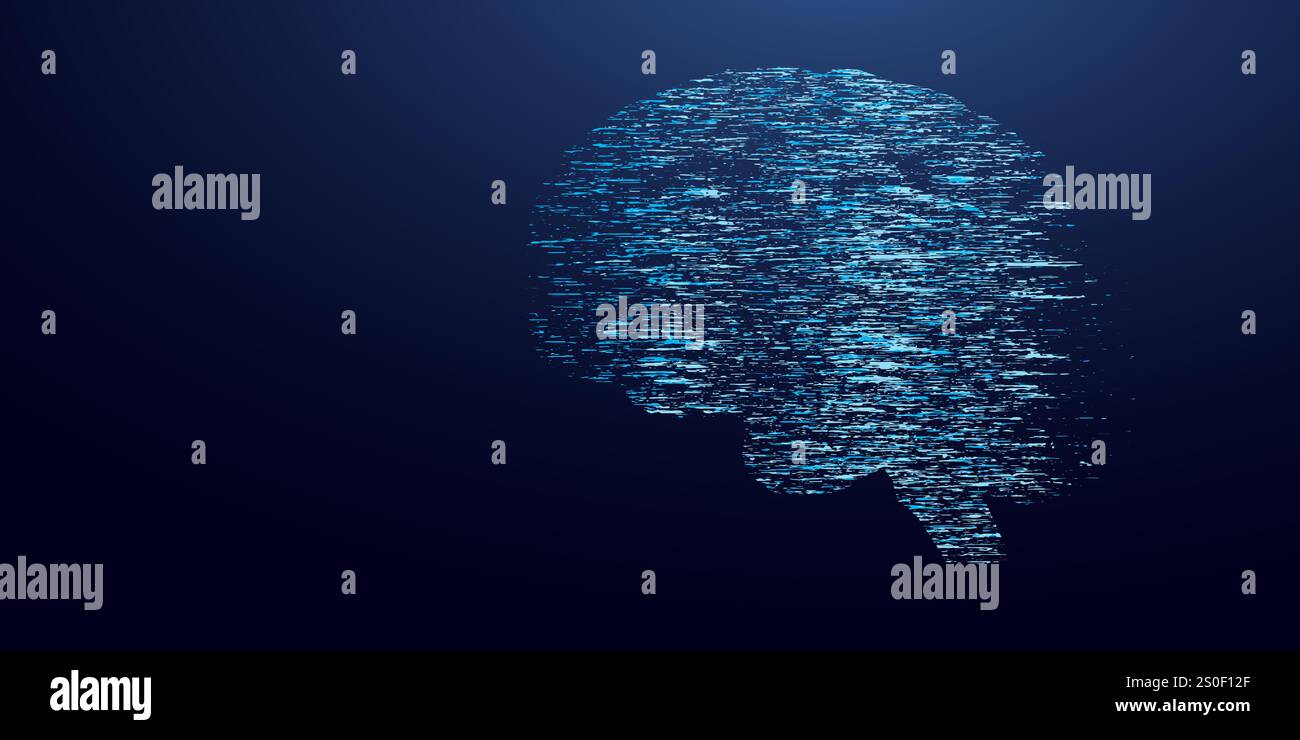 Human brain silhouette with dispersion effect. Post-Traumatic Stress ...