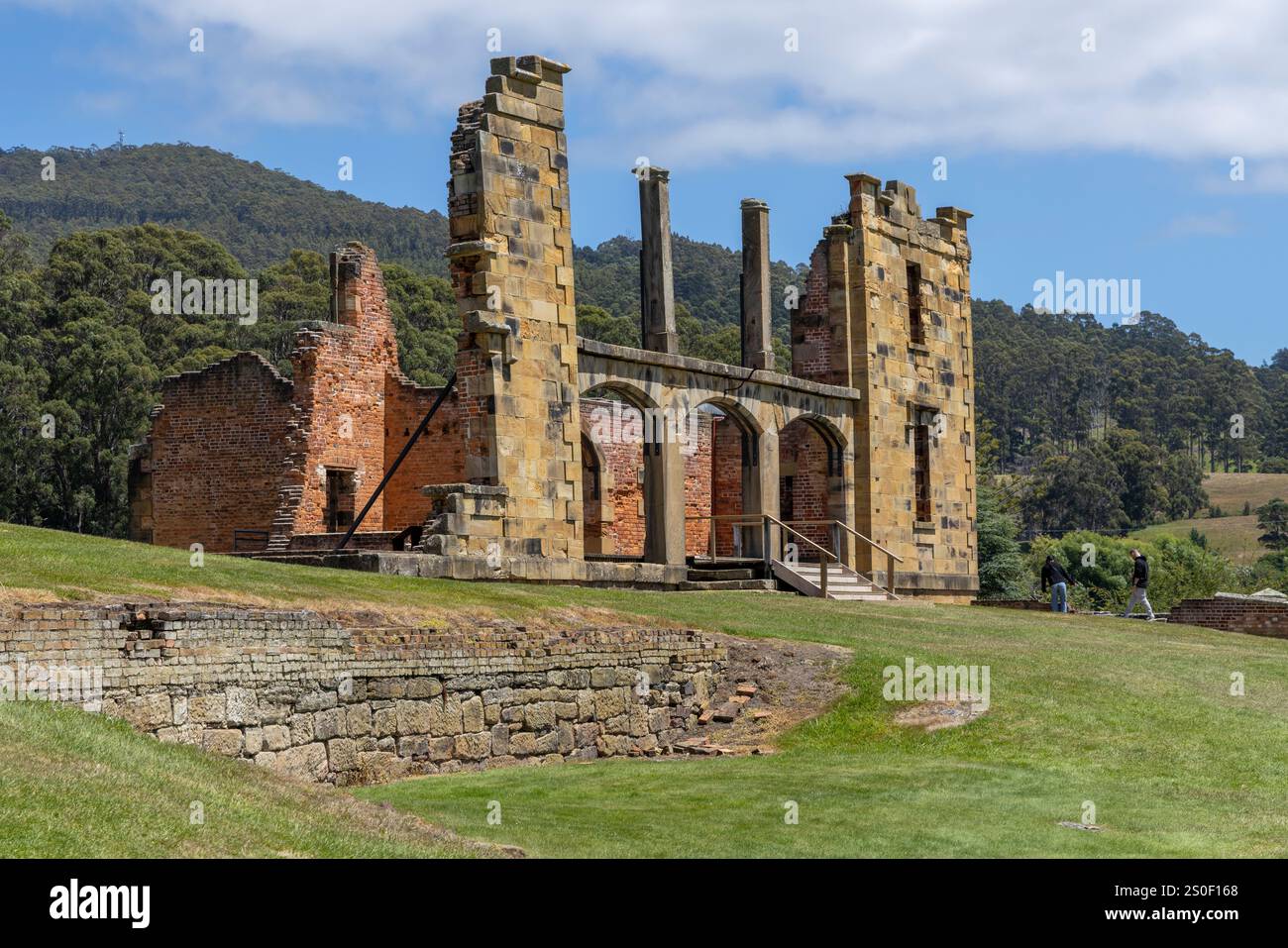 Port Arthur historic site Tasmania, with ruins of the former hospital ...