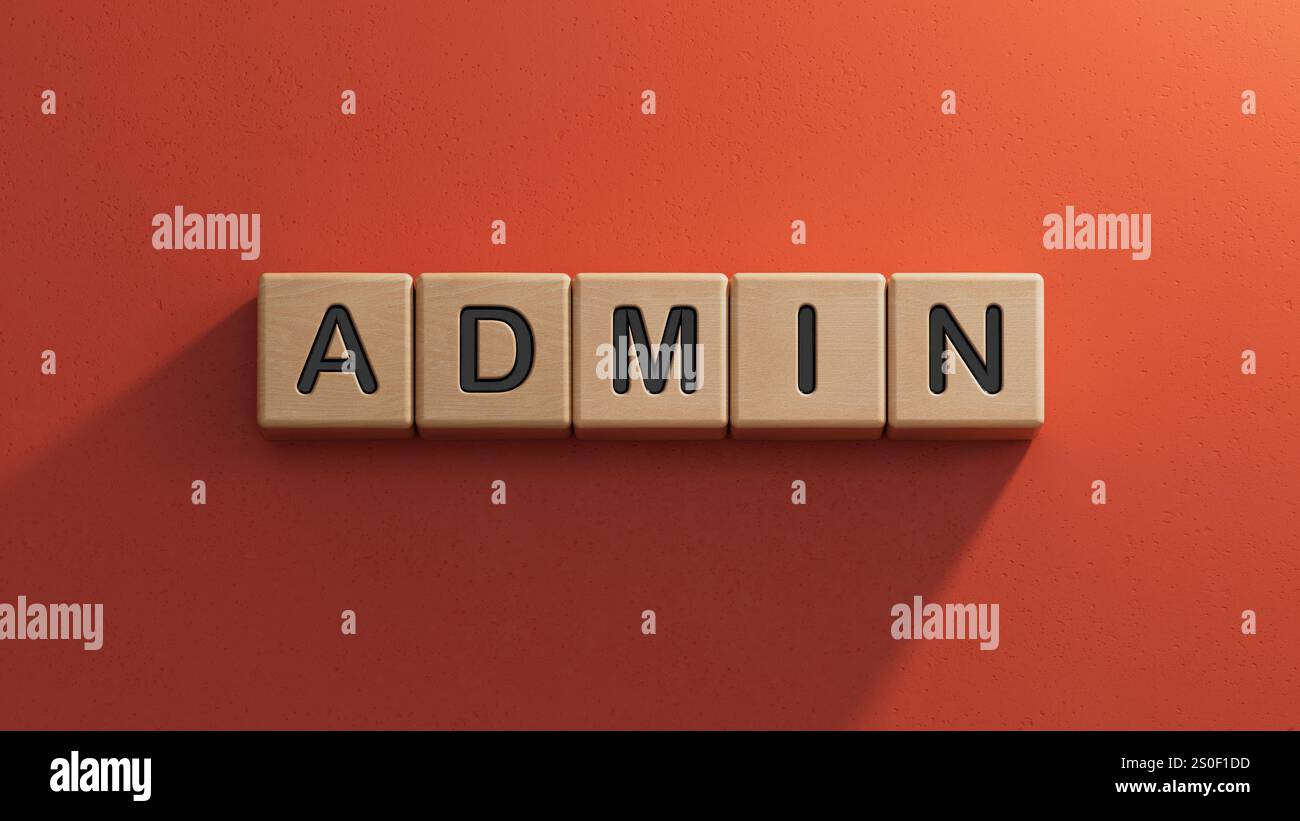 Admin Word In Wooden Cube.close up of wooden elements,Business Concept ...