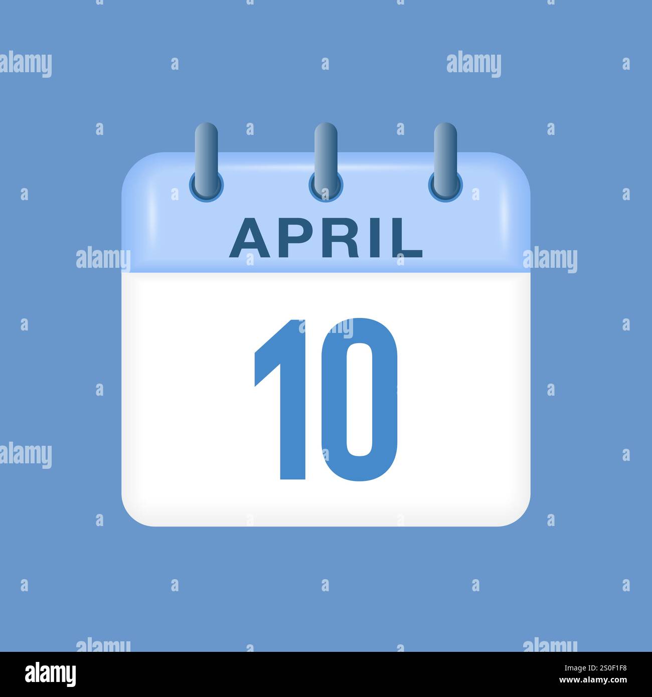 April 10 - calendar and Time planner. Daily Calendar Icon reminder ...
