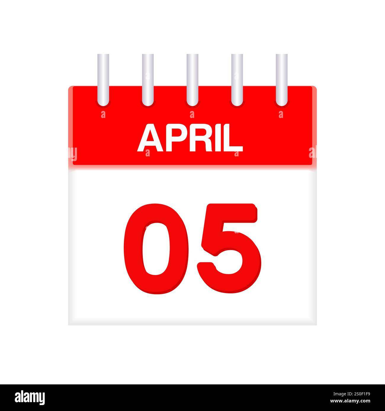 April 5 - calendar and Time planner. Daily Calendar Icon reminder ...