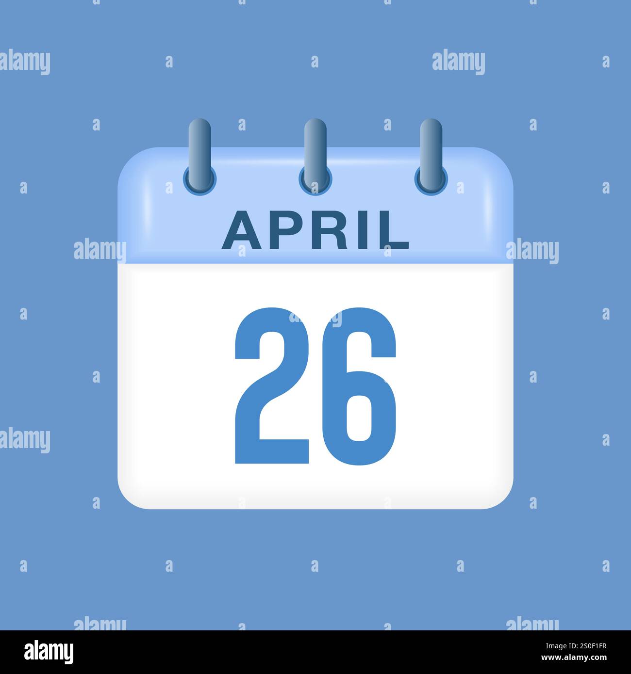 April 26 - calendar and Time planner. Daily Calendar Icon reminder ...