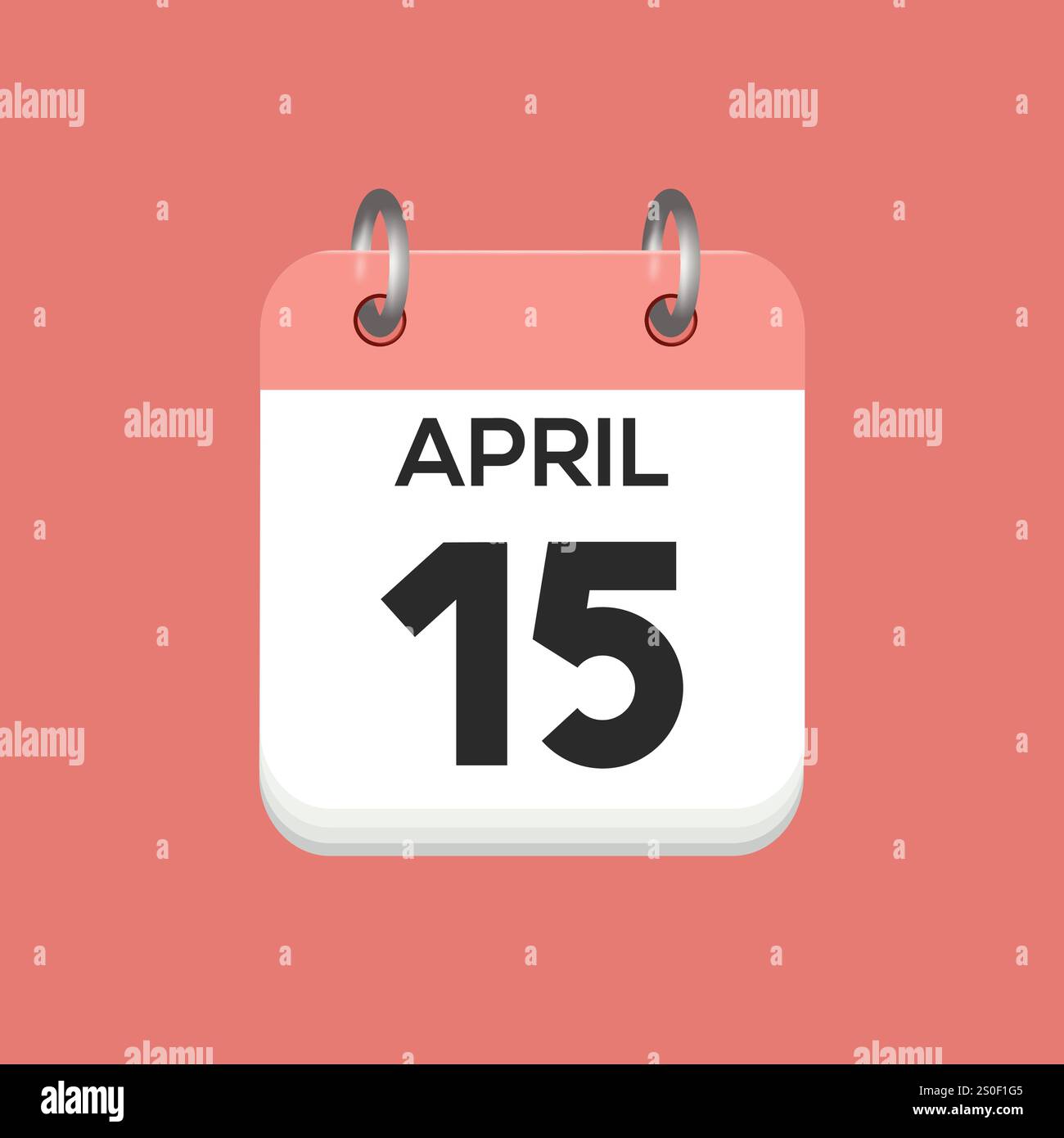 April 15 - calendar and Time planner. Daily Calendar Icon reminder ...