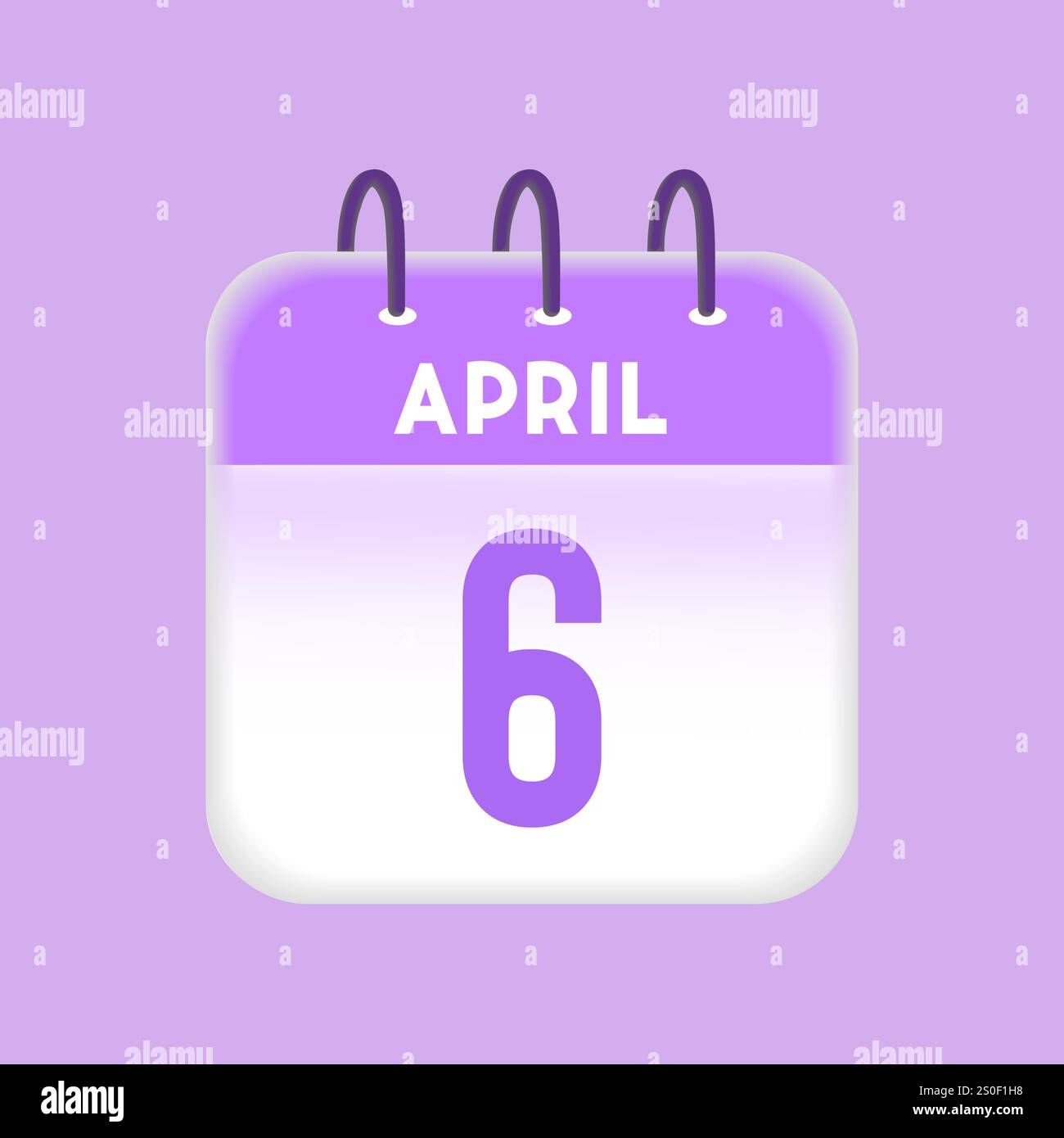 April 6 - calendar and Time planner. Daily Calendar Icon reminder ...