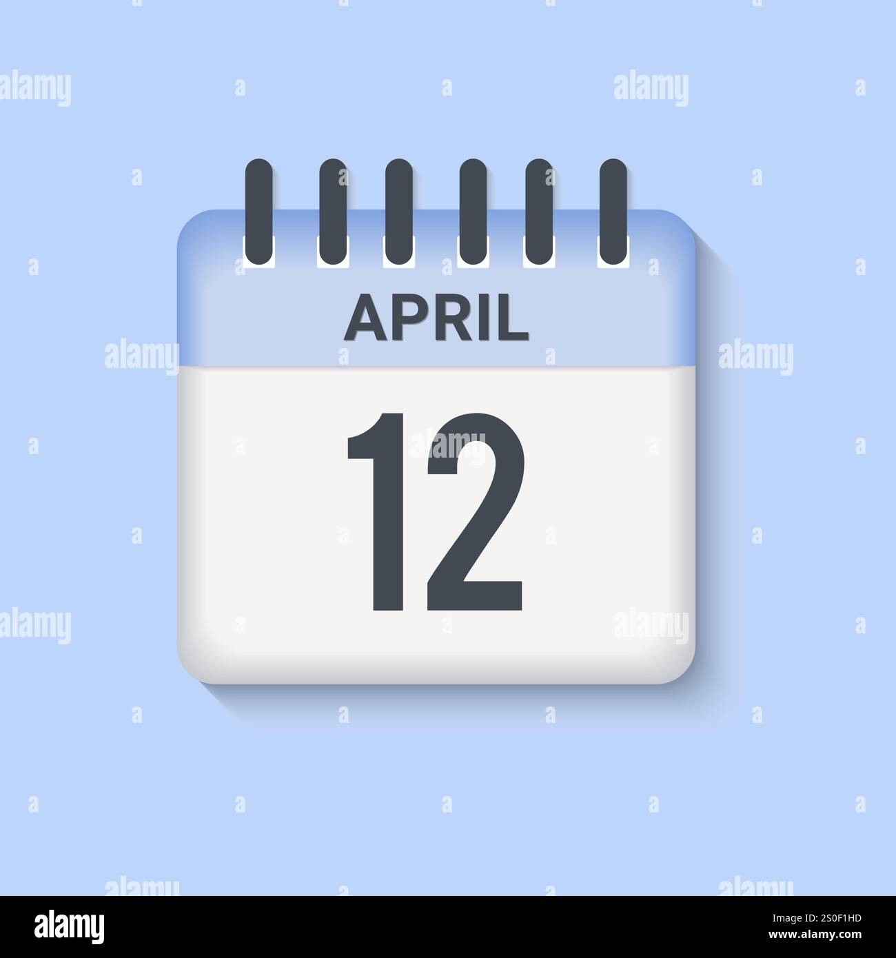 April 12 - calendar and Time planner. Daily Calendar Icon reminder ...
