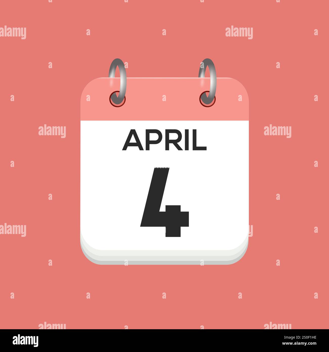 April 4 - calendar and Time planner. Daily Calendar Icon reminder ...