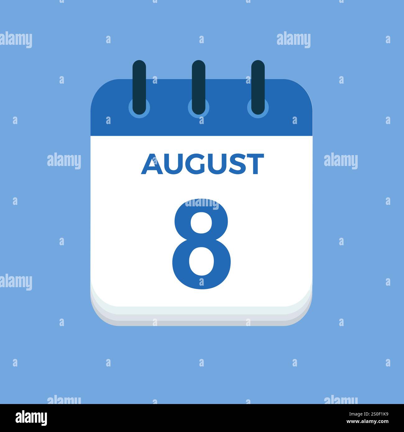 August 8 - calendar and Time planner. Daily Calendar Icon reminder ...