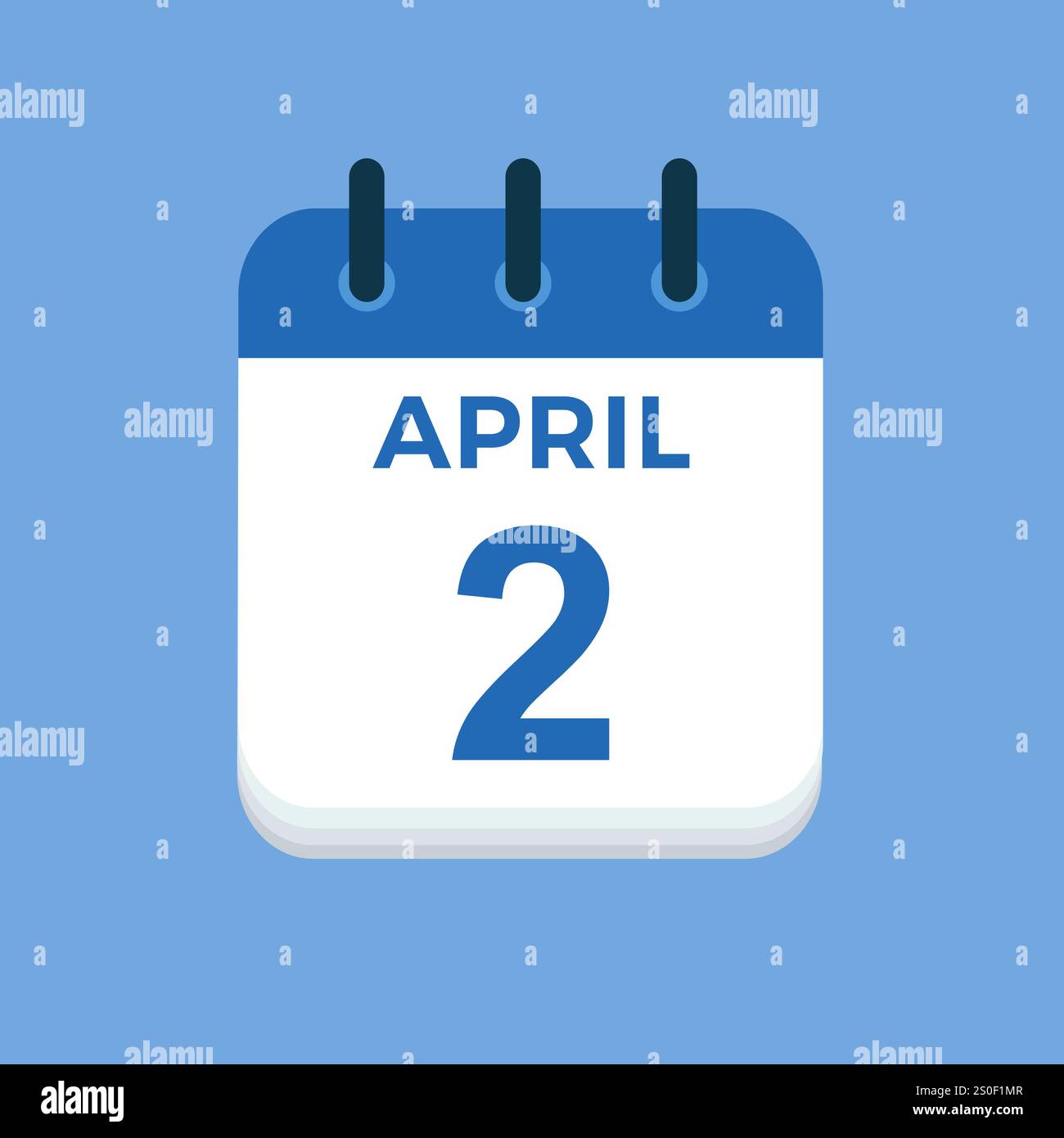 April 2 - calendar and Time planner. Daily Calendar Icon reminder ...