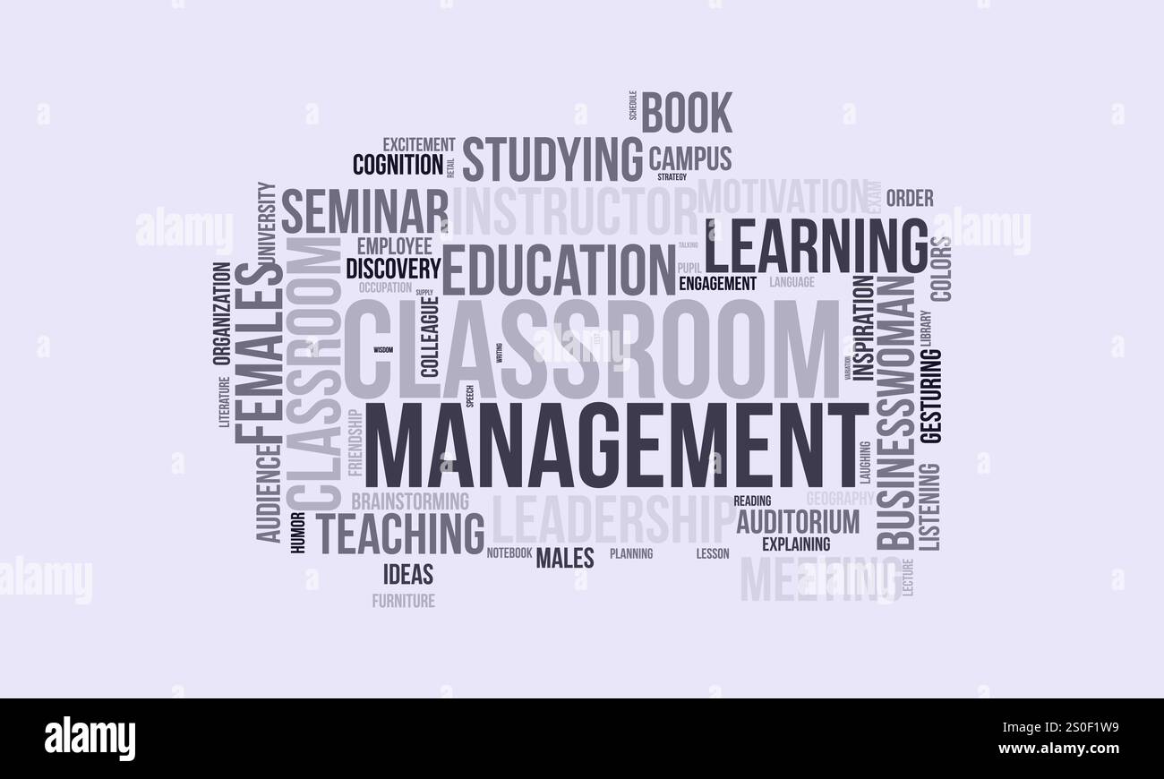 Classroom Management word cloud template. Classroom Management concept ...