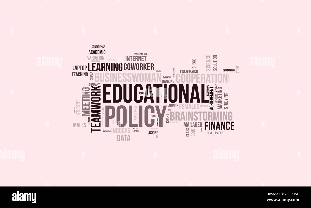 Educational Policy word cloud template. Educational Policy concept vector tagcloud background ...