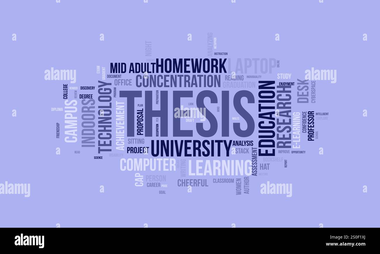 Thesis word cloud template. Thesis concept vector tagcloud background ...