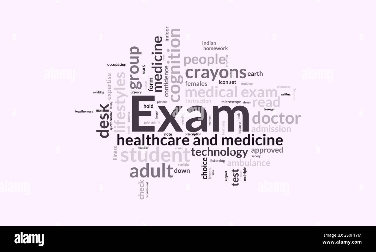 Exam word cloud template. Exam concept vector tagcloud background ...