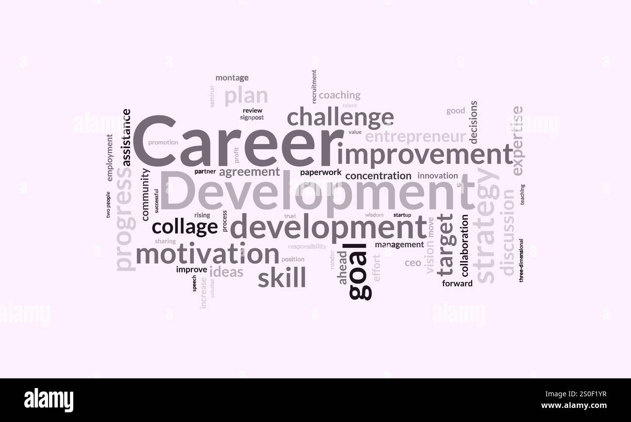Career Development word cloud template. Career Development concept vector tagcloud background ...