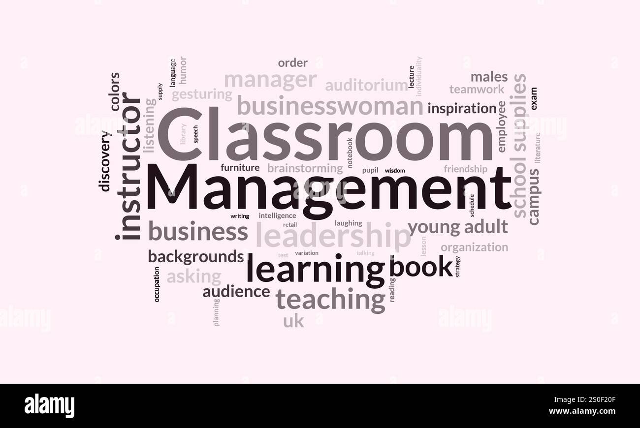 Classroom Management word cloud template. Classroom Management concept ...