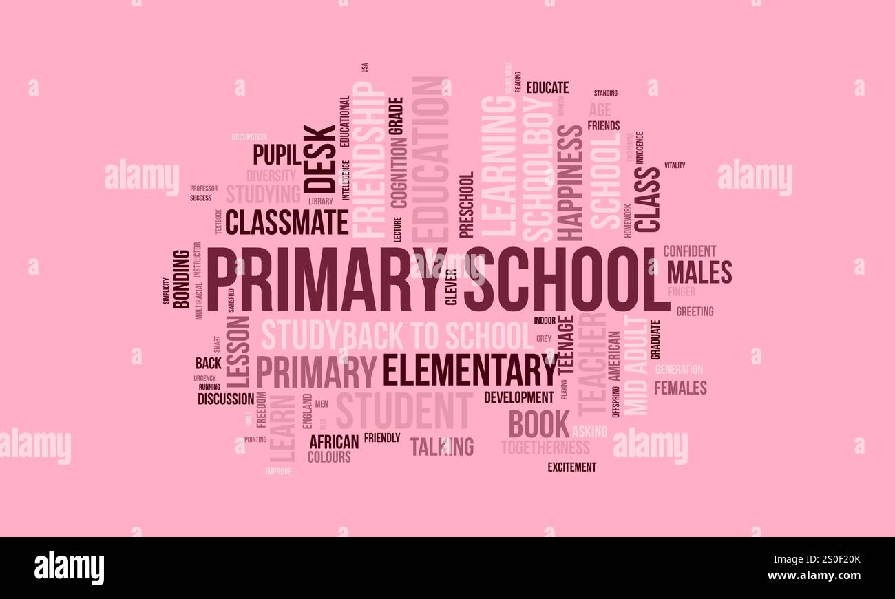 Primary School word cloud template. Primary School concept vector ...