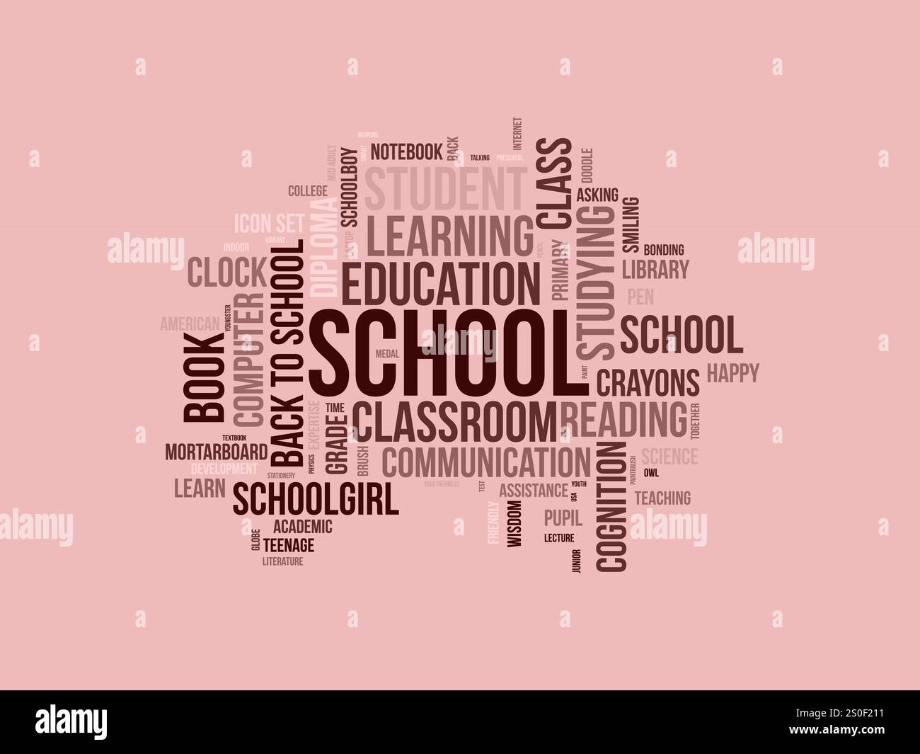 School word cloud template. School concept vector tagcloud background ...