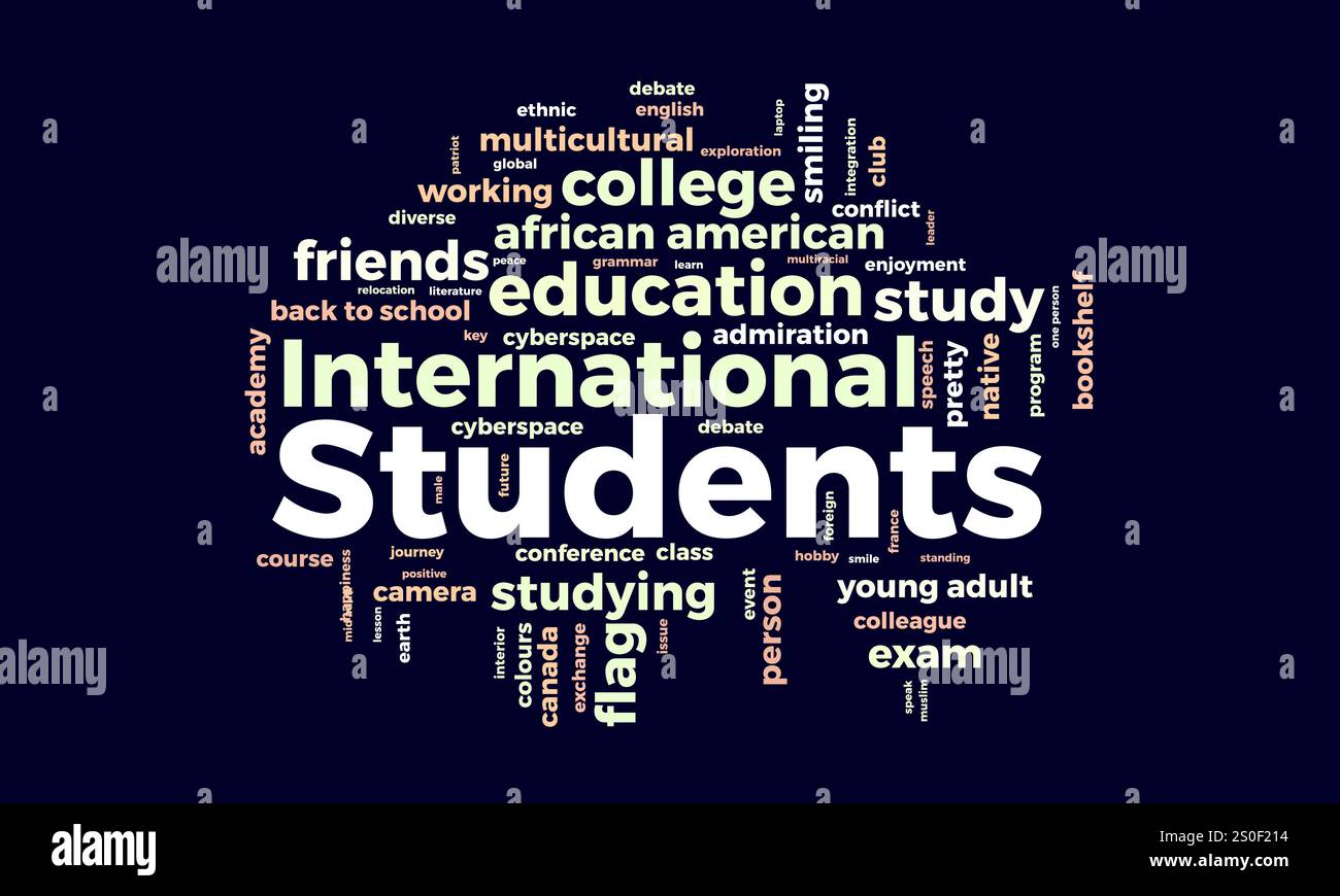 International Students word cloud template. International Students ...