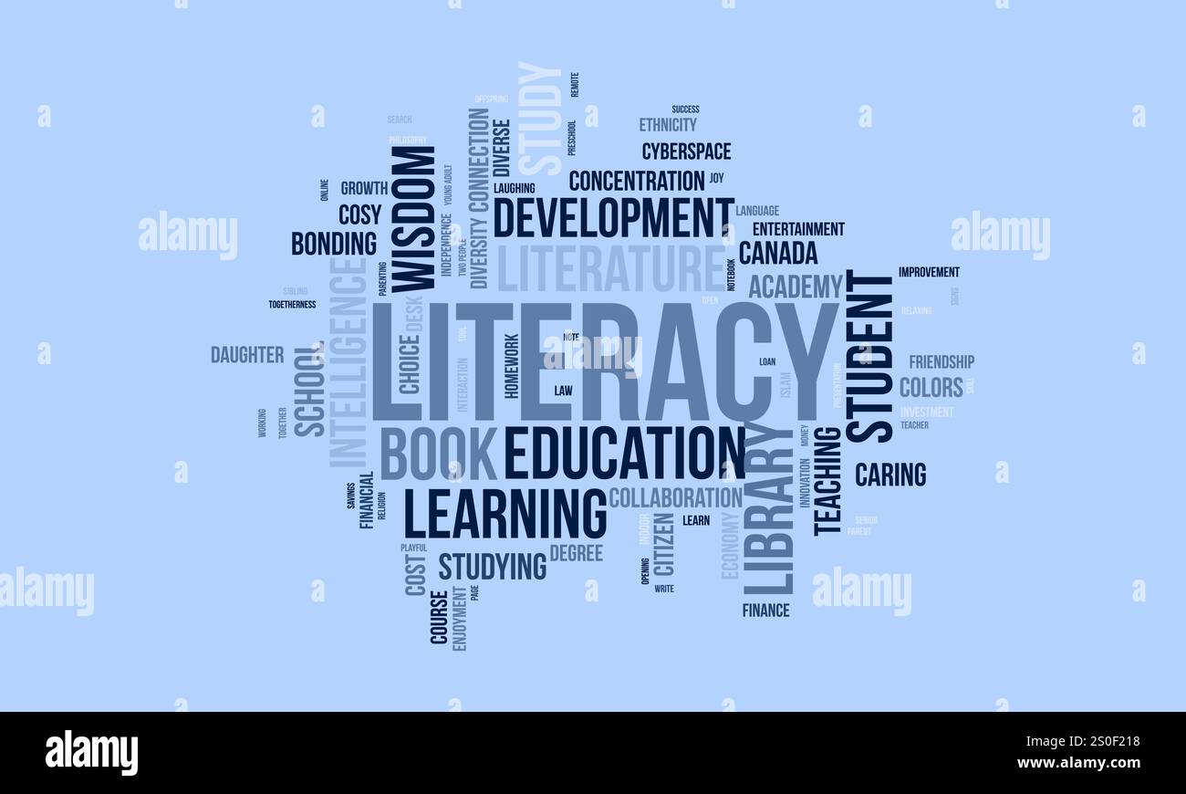 Literacy word cloud template. Literacy concept vector tagcloud ...