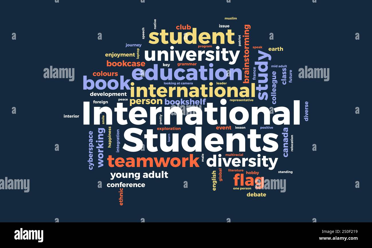 International Students word cloud template. International Students ...