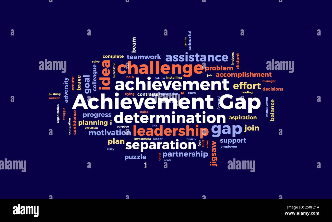 Achievement Gap word cloud template. Achievement Gap concept vector ...