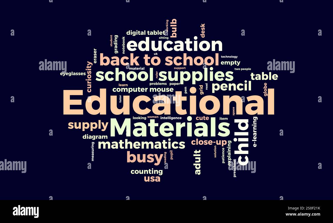 Educational Materials word cloud template. Educational Materials ...