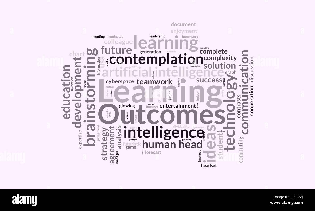 Learning Outcomes word cloud template. Learning Outcomes concept vector ...