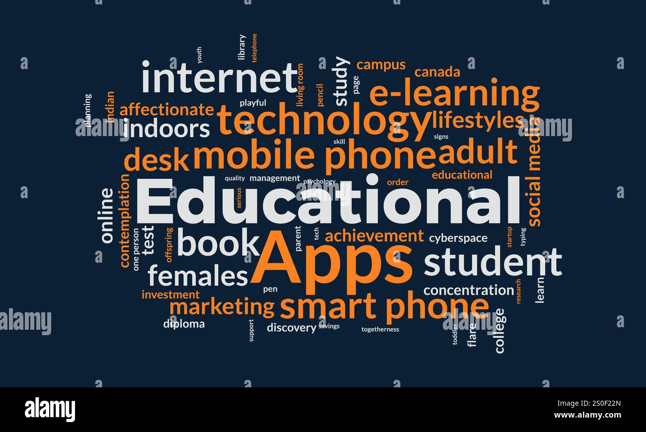 Educational Apps word cloud template. Educational Apps concept vector ...