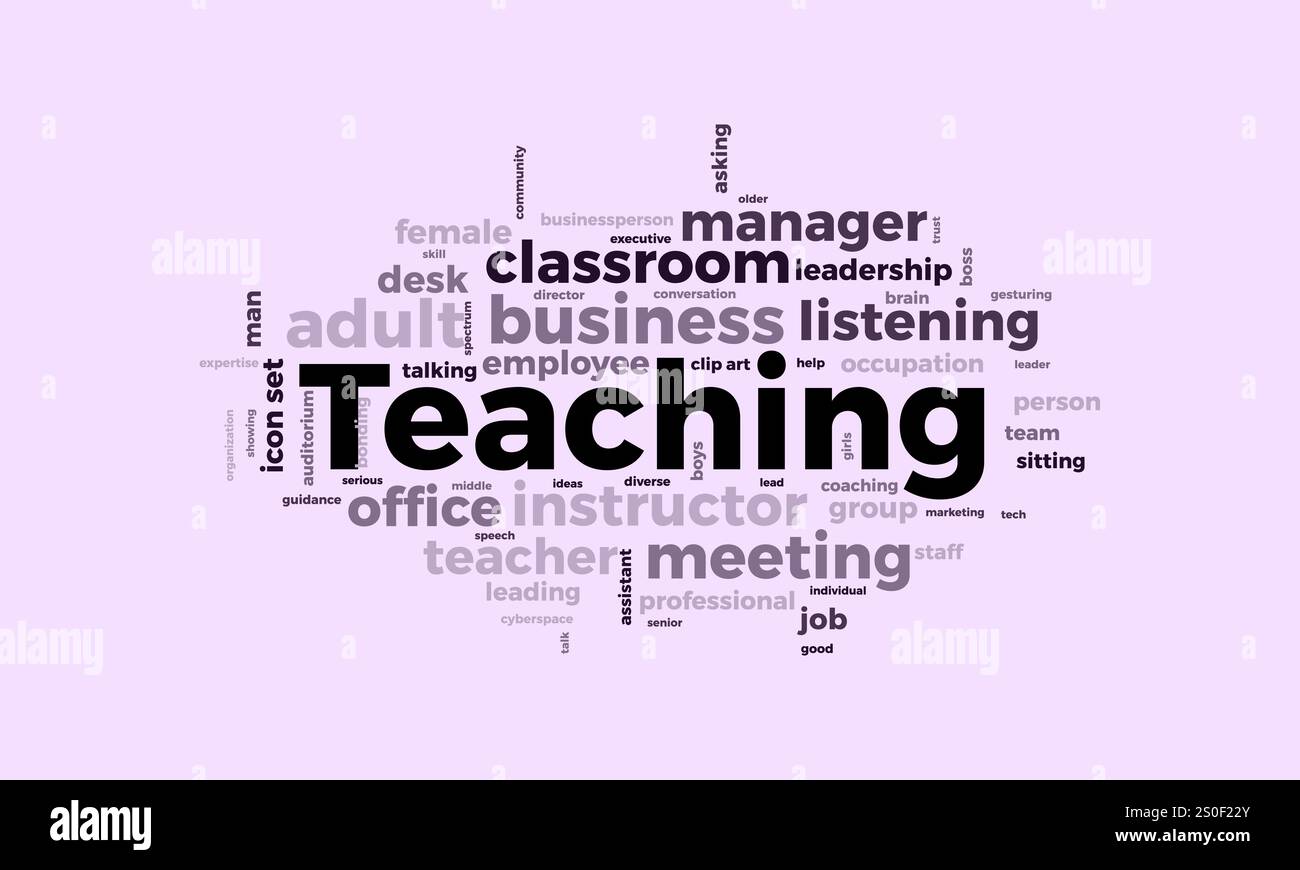 Teaching word cloud template. Teaching concept vector tagcloud ...