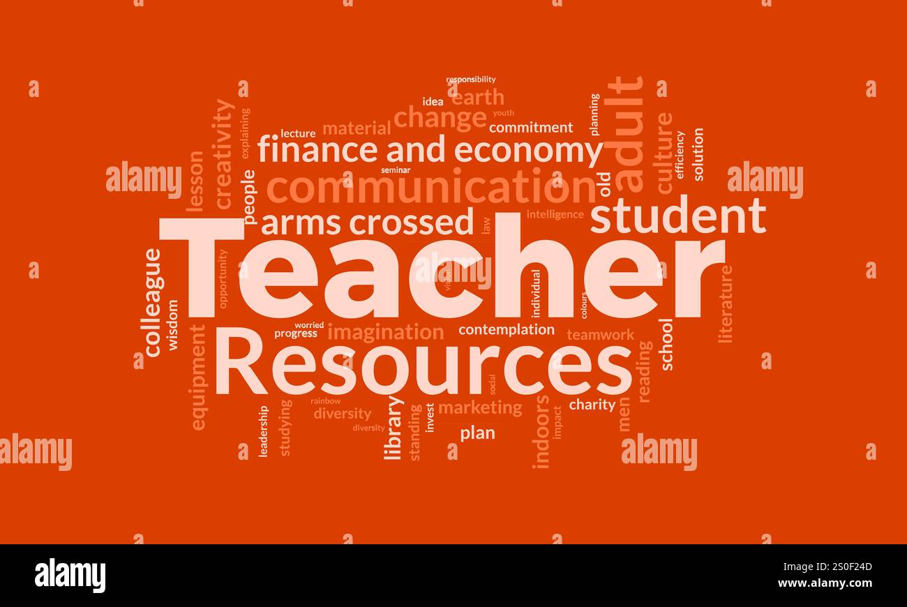 Teacher Resources word cloud template. Teacher Resources concept vector ...