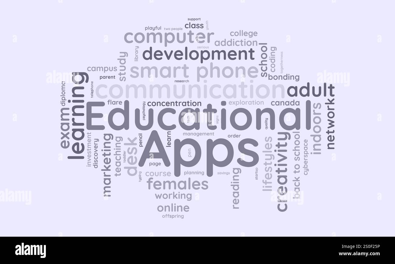 Educational Apps word cloud template. Educational Apps concept vector ...