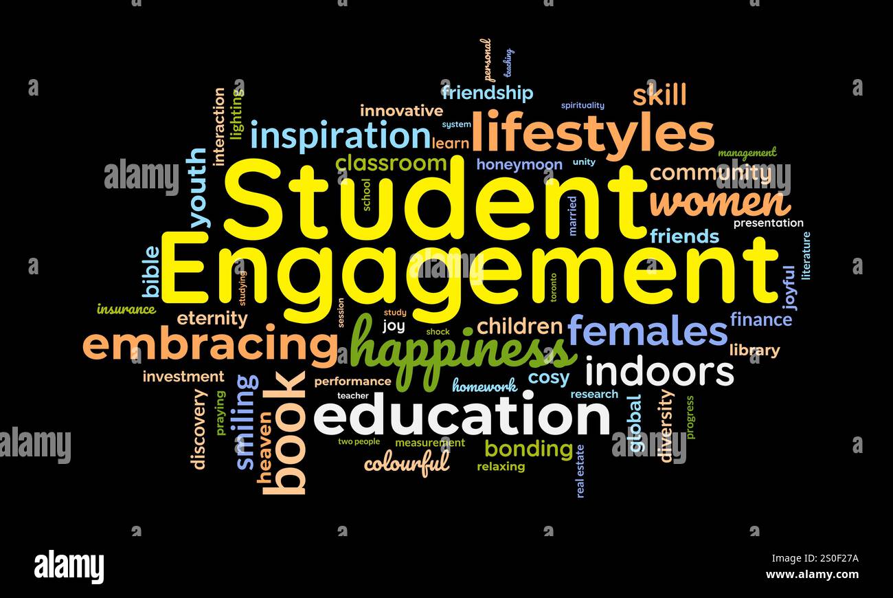 Student Engagement word cloud template. Student Engagement concept vector tagcloud background ...