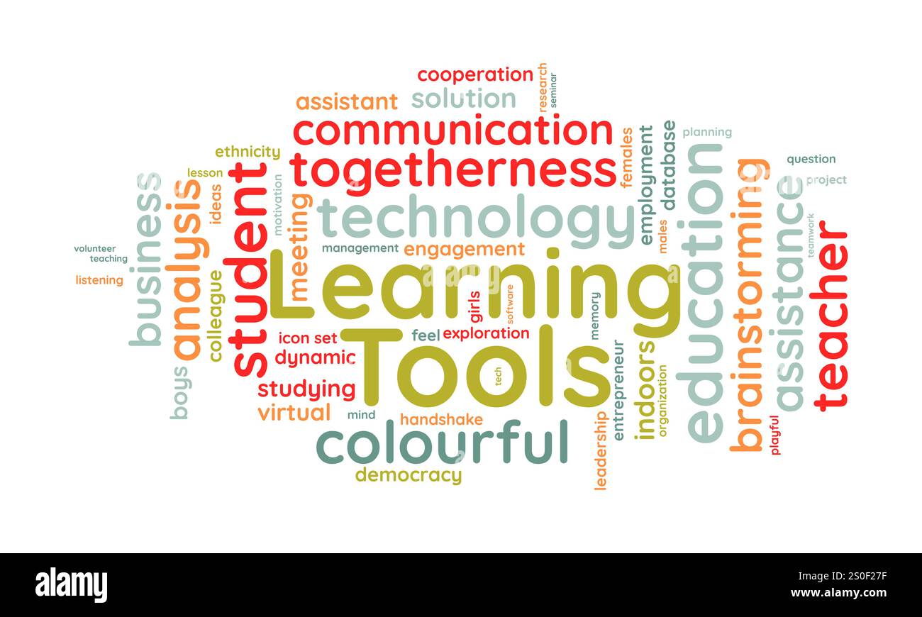 Learning Tools word cloud template. Learning Tools concept vector ...