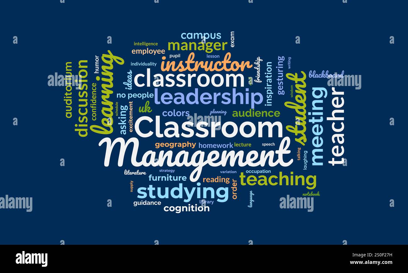 Classroom Management word cloud template. Classroom Management concept ...