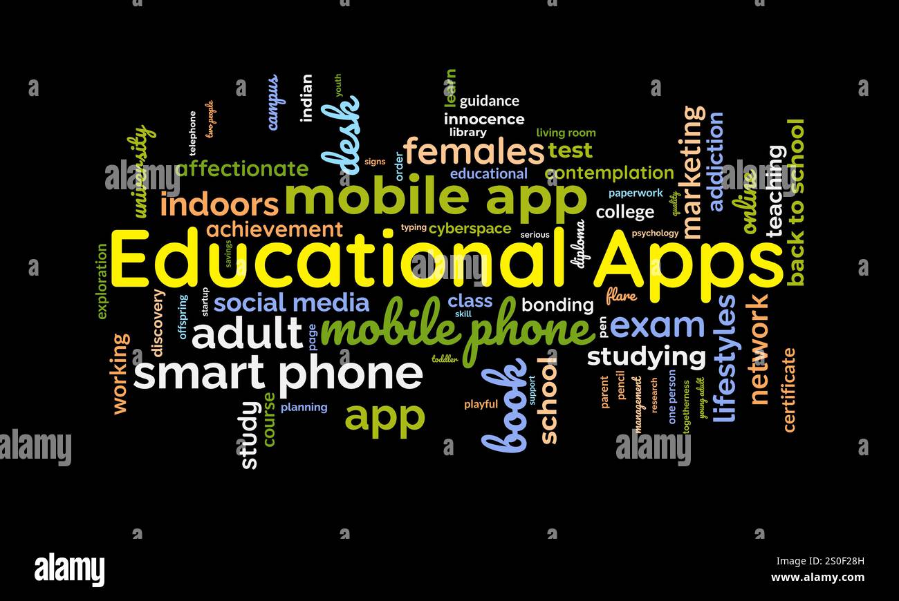 Educational Apps word cloud template. Educational Apps concept vector ...