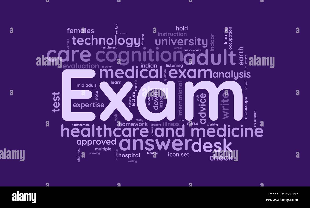 Exam word cloud template. Exam concept vector tagcloud background ...