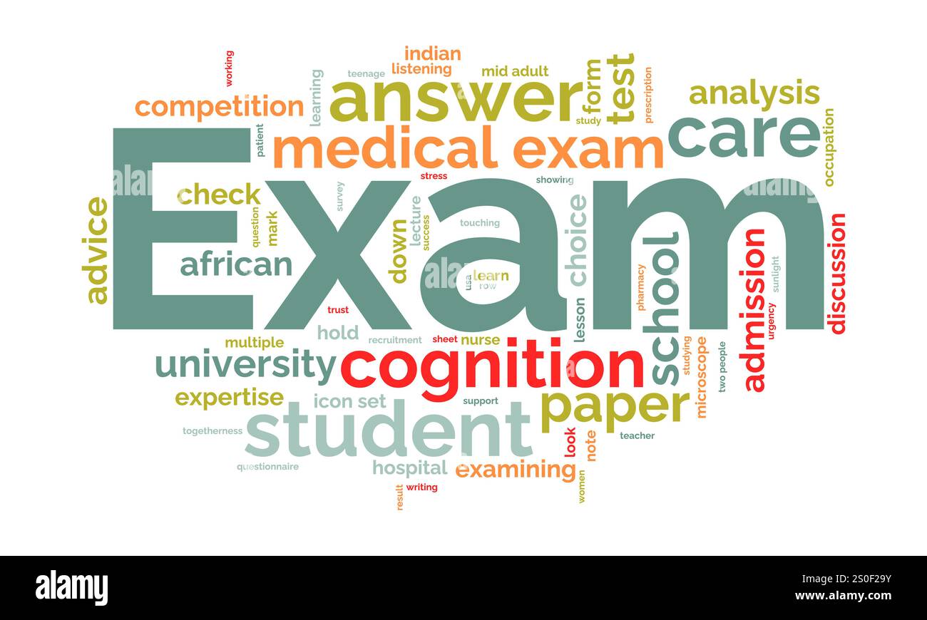 Exam word cloud template. Exam concept vector tagcloud background ...