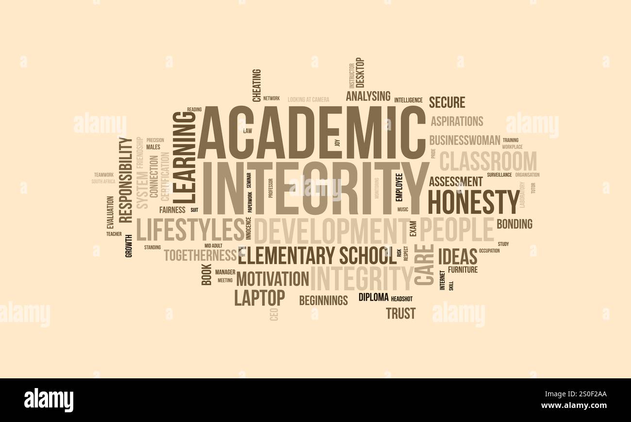 Academic Integrity word cloud template. Academic Integrity concept ...