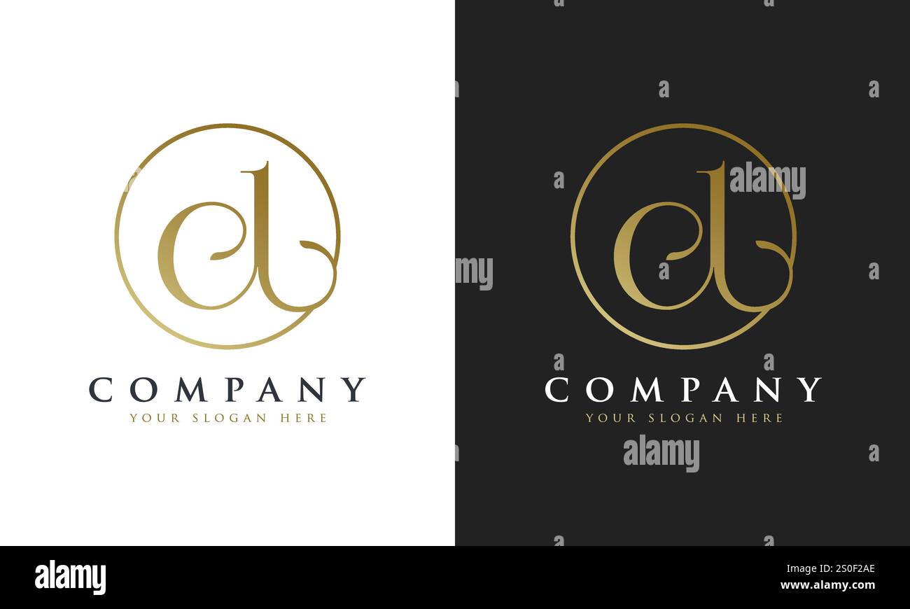 Abstract script gold premium luxury letter D logo design Stock Vector ...